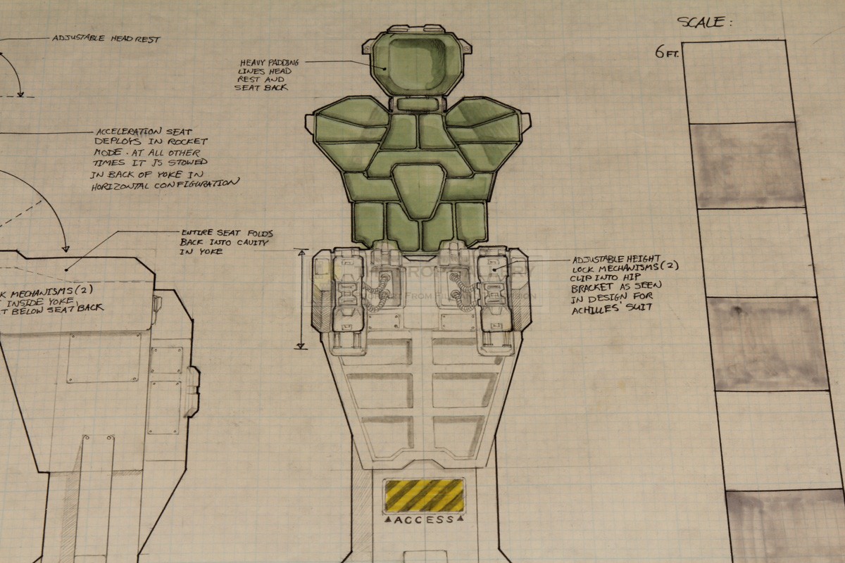 The Prop Gallery Hand Drawn Achilles Yoke Concept Artwork